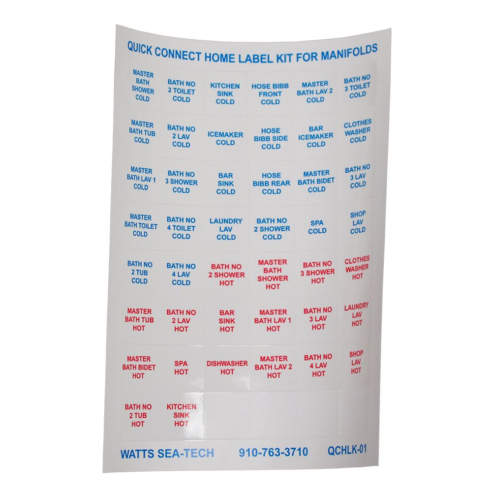 Watts AquaLock/SeaTech - Label Kit - Labels for Home – Fresh Water Systems