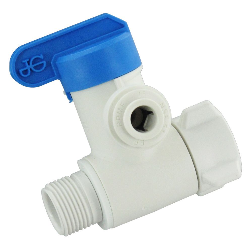 John Guest Plastic Angle Stop Adapter Valve Lead-Free - 3/8 x 3/8 x 1/4 ...