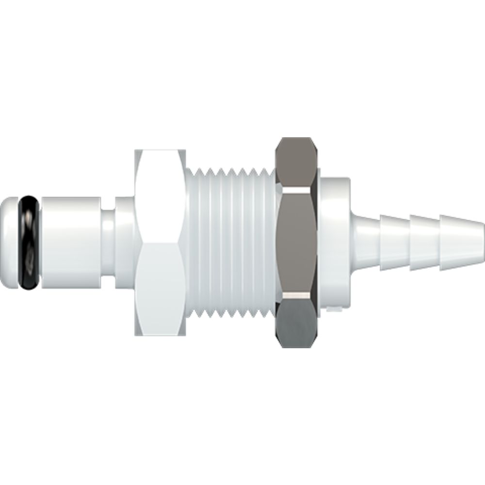 LinkTech 20AC Series Panel Mt. Male, Non-valved, 1/8" HB, Natural Acet ...