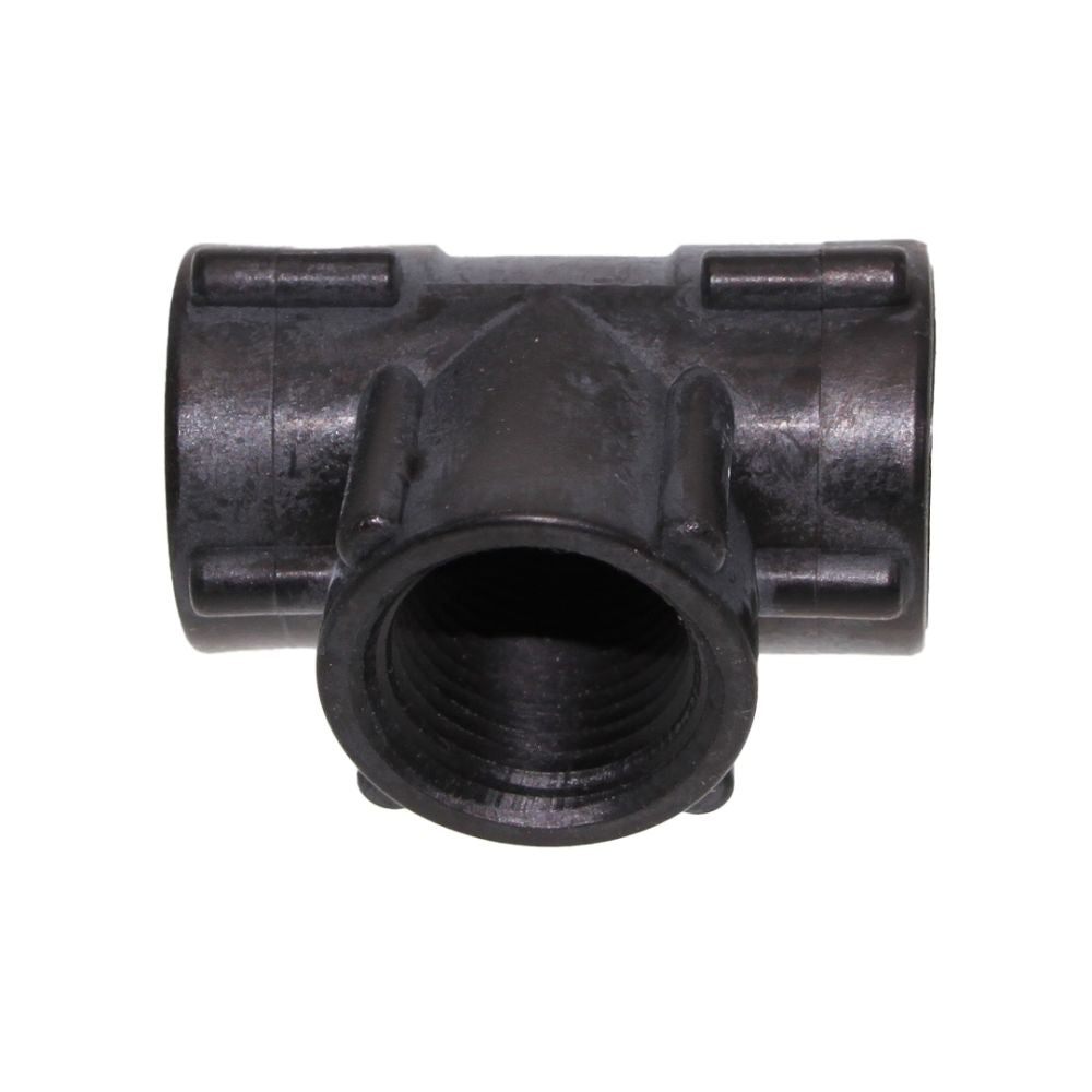 Tee Union Female - 1/2 FPT x 1/2 FPT x 1/2 FPT - Black Polypropylene ...