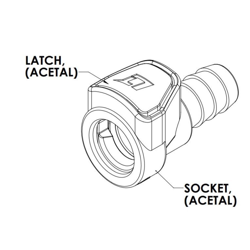 LinkTech 50AC Series Straight Female, Non-valved, 3/8" HB, Natural Ace ...