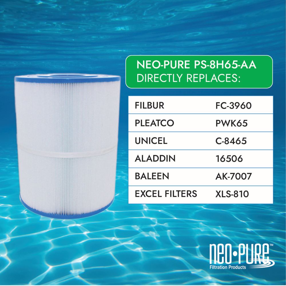 Neo-Pure PS-8H65-AA Pool and Spa Filter 8-1/2" x 10-1/2" – Fresh Water ...