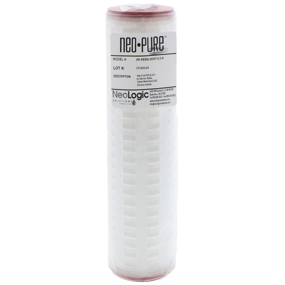 Neo-Pure 9-3/4" PES Water Grade Membrane 0.2 micron DOE Silicone O-rin ...