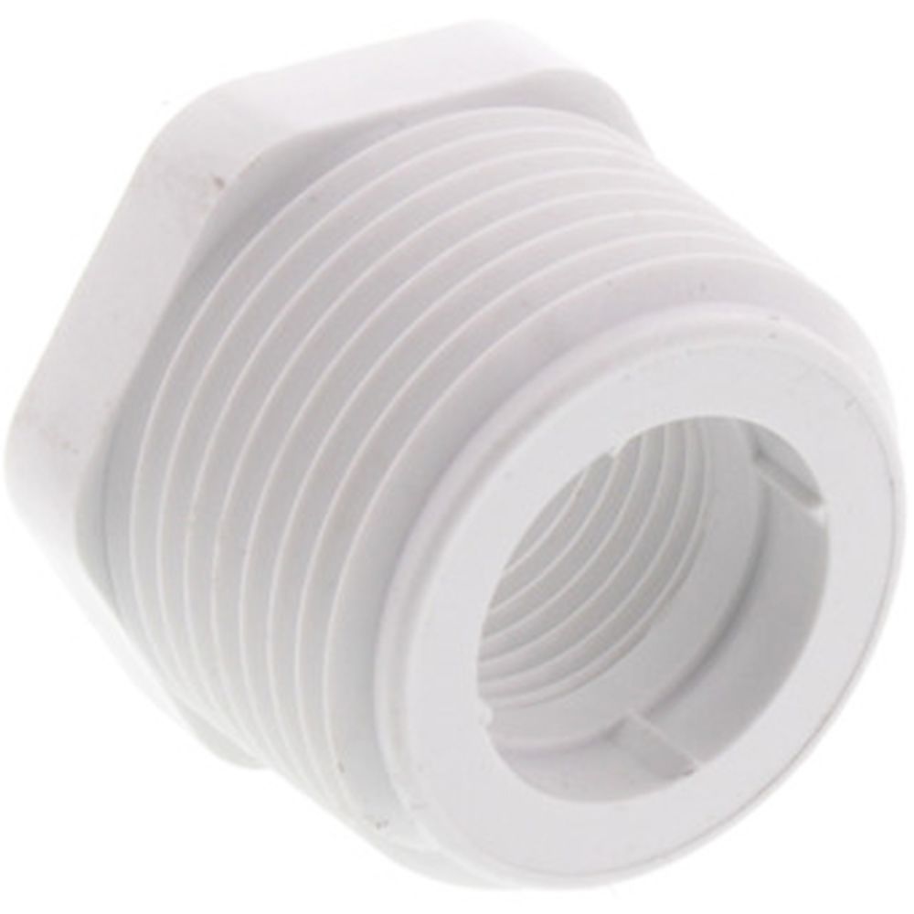 PVC Reducer Bushing - 1 MIPT x 1/2 FIPT, White – Fresh Water Systems