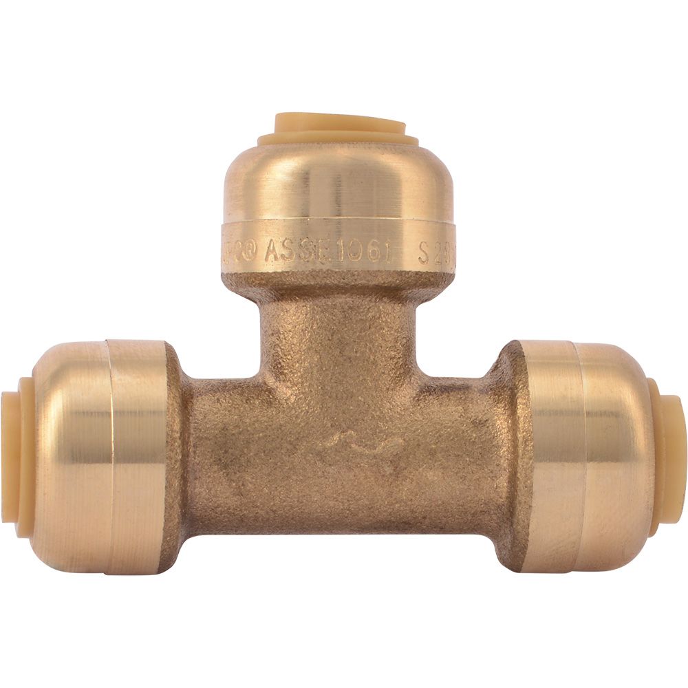 SharkBite® U358LF Lead-Free Brass Push-to-Connect Tee - 1/4" x 1/4" x ...