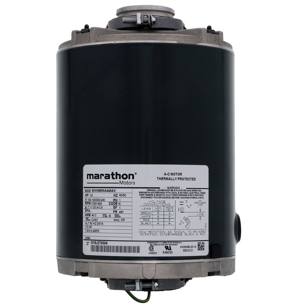 Marathon 871 NEMA 48YZ Frame RO/Carbonator Motor 1/2 HP 100-120V/230V ...