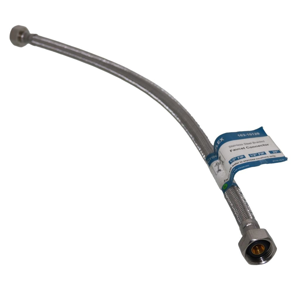 Braided Stainless Steel Water Supply 1/2 FIP x 1/2 FIP x 20" – Fresh ...