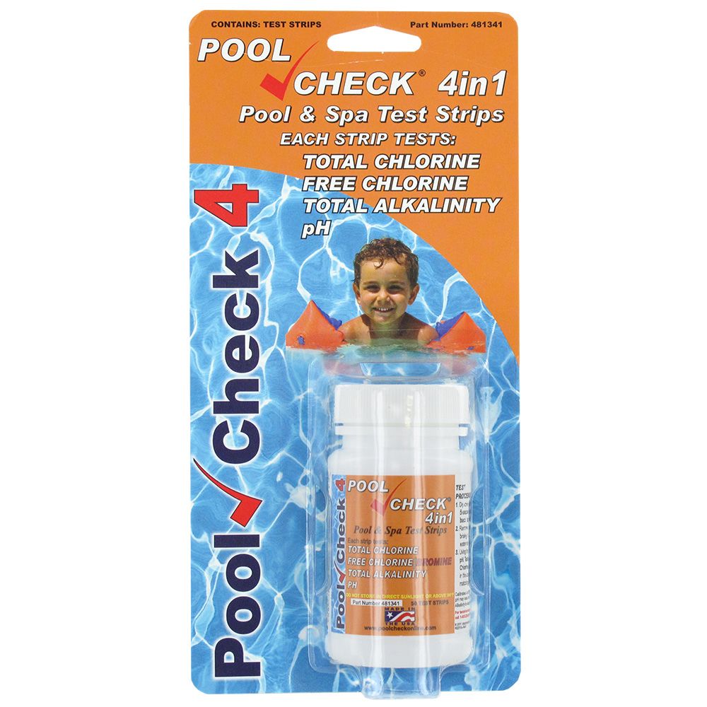 Pool Check 4 Test Strips 4 in 1 50 per bottle – Fresh Water Systems