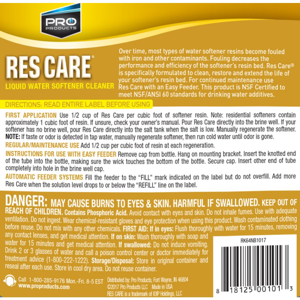 ResCare® Liquid Resin Cleaner - 0.5 gal. – Fresh Water Systems
