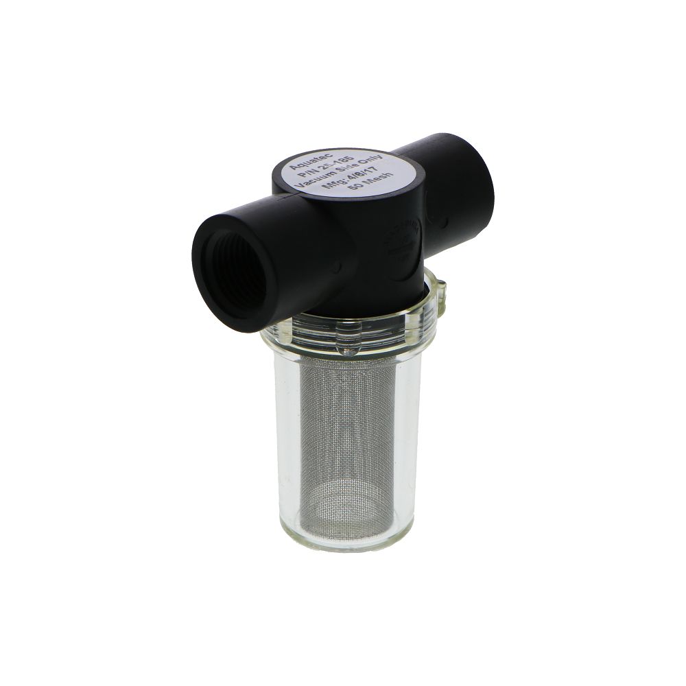 50 Mesh Stainless Steel High Flow In-Line Strainer, Clear Twist-Off Bo ...