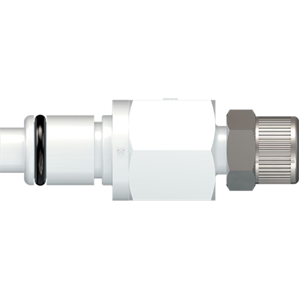 LinkTech 40AC Series Straight Male, Valved, 1/4" PTF, Natural Acetal ...