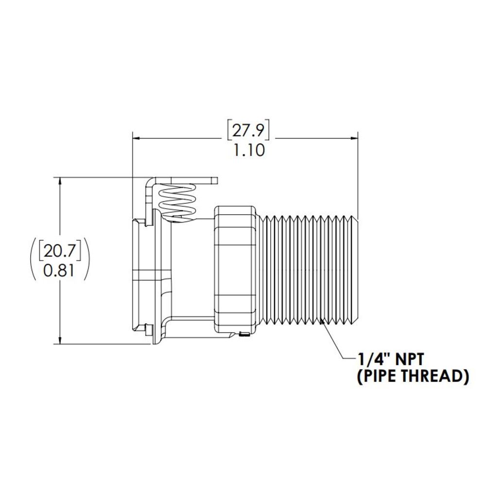 LinkTech 20AC Male Thread Socket, NV, 1/4" MNPT – Fresh Water Systems