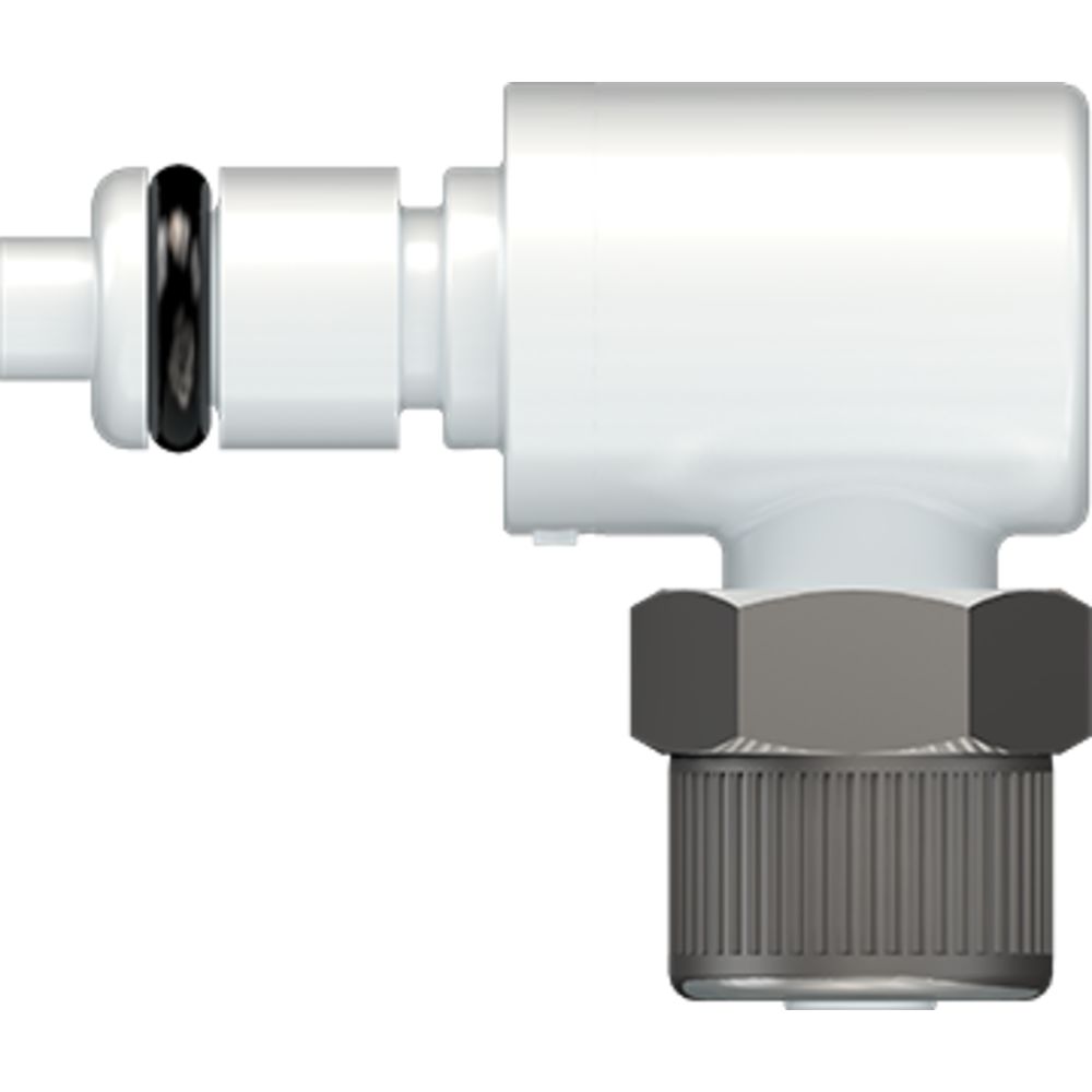 LinkTech 20AC Series Elbow Male, Valved, 1/4" PTF, Natural Acetal, Buna ...