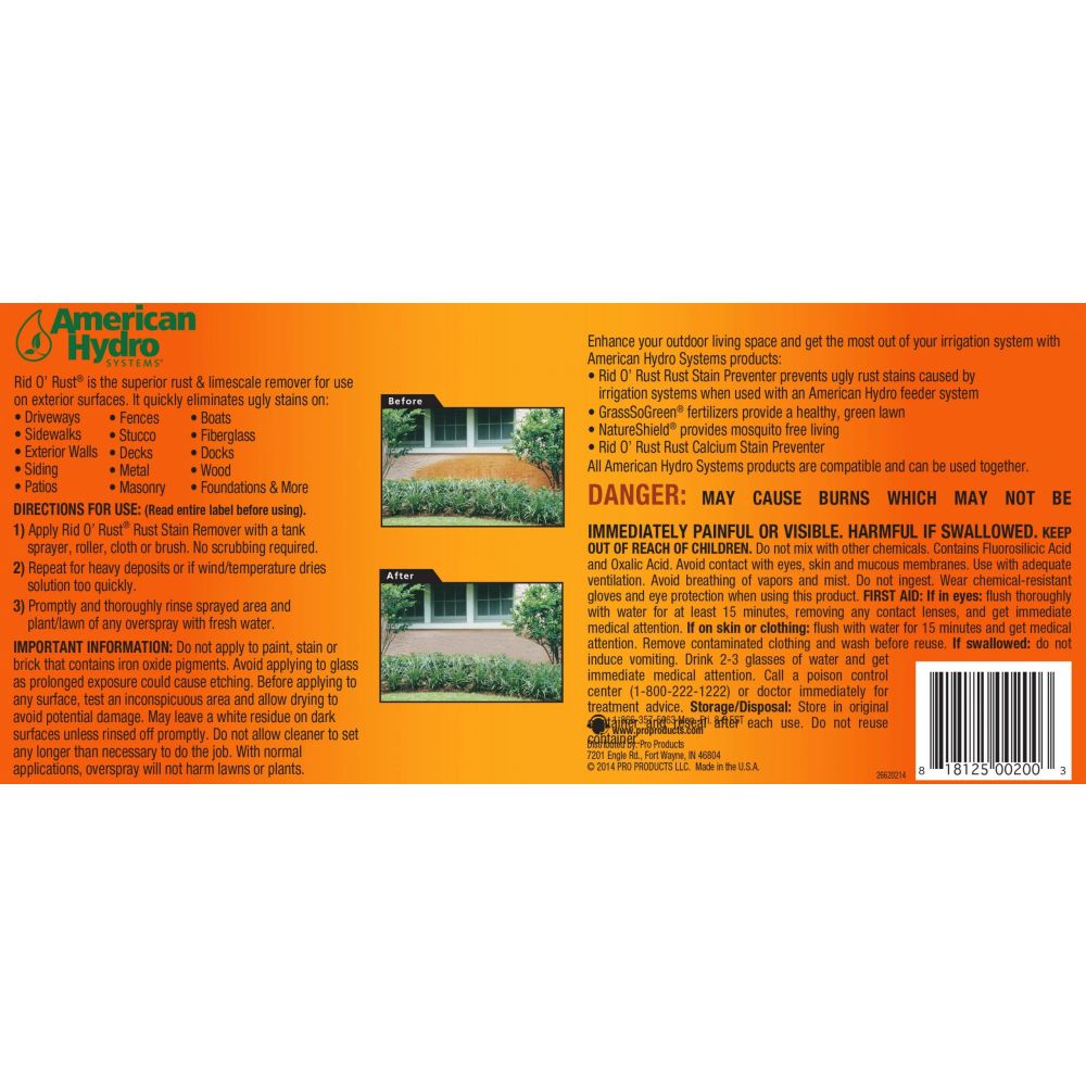 Rid O’ Rust® Stain Remover - 1 Gal – Fresh Water Systems