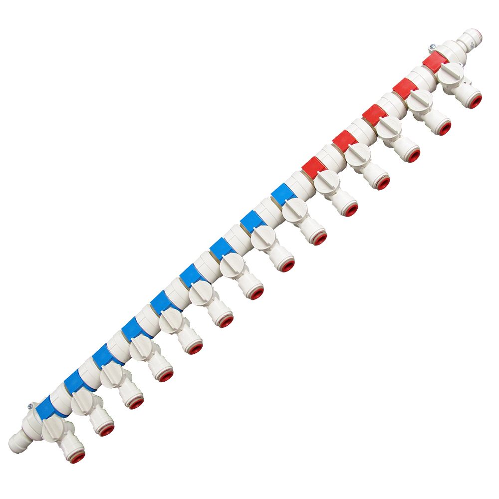 Watts AquaLock/SeaTech - Single Side 14 Port Manifold 9 Cold 5 Hot - 1/ ...